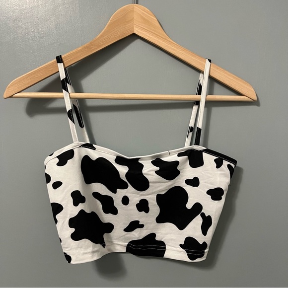 SHEIN | Tops | Cow Print Crop Top | Poshmark